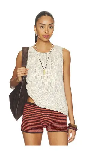 Free People Crochet Knit Tank - Tea