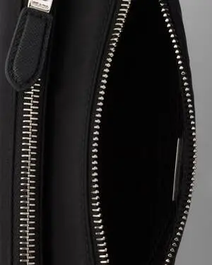 Prada Re-nylon And Saffiano Leather Mini Shoulder Bag - Black