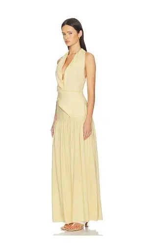 Faithfull The Brand Blanca Maxi Dress In Lemon