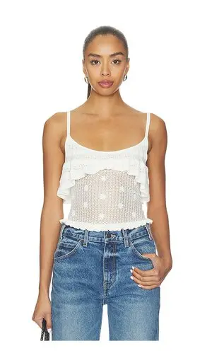 LOVERS AND FRIENDS Madalena Floral Embellished Tank - White