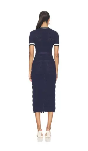 SELF-PORTRAIT Pointelle Knit Midi Dress