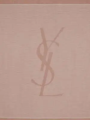 Saint Laurent Cassandre Cashmere And Silk Foulard - Beige