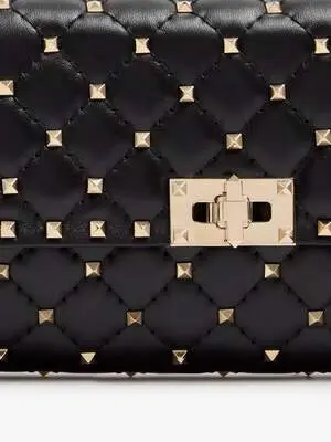 Valentino Garavani Rockstud Spike Quilted Leather Clutch - Black