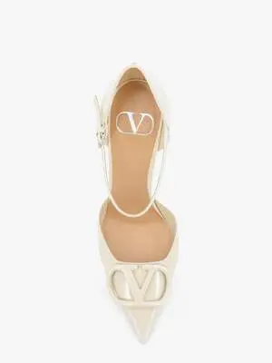Valentino Garavani D'orsay Patent With Vlogo Signature Pumps - Blue