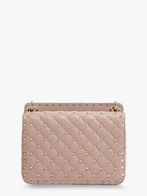 Valentino Garavani Rockstud Spike Leather Bag - Beige