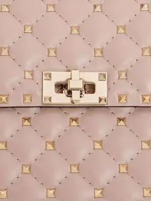 Valentino Garavani Rockstud Spike Leather Bag - Beige