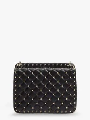 Valentino Garavani Rockstud Spike Leather Bag With Allover Studs - Black