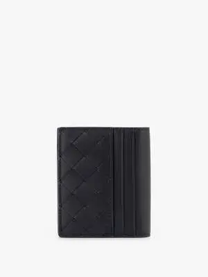 Bottega Veneta Leather Card Holder With Intrecciato Motif