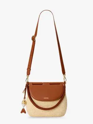 Loewe Pescador Raffia And Leather Bag - Brown