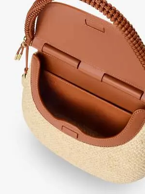 Loewe Pescador Raffia And Leather Bag - Brown