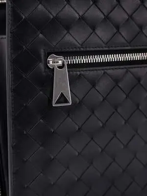 Bottega Veneta Avenue Leather Document Case With Intrecciato Motif