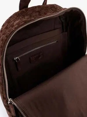 ORTIGNI Suede Backpack With Woven Pattern