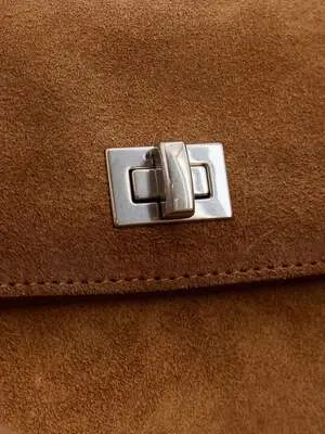 Balenciaga Rodeo M Suede Shoulder Bag