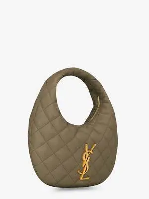 Saint Laurent Quilted Leather Handbag With Cassandre Logo - Grey