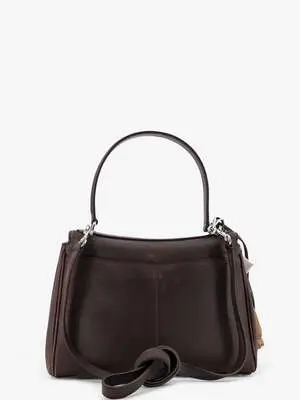 Balenciaga Rodeo S Leather Bag With Vintage Motif - Brown