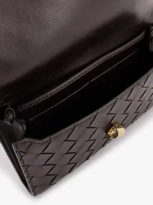 Bottega Veneta Andiamo Woven Leather Bag With Knot Closure