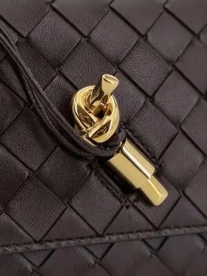 Bottega Veneta Andiamo Woven Leather Bag With Knot Closure