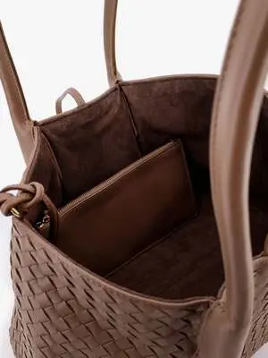 Bottega Veneta Pinacoteca Woven Leather Handbag - Brown