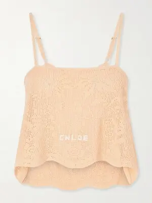 Chloé Crocheted Cotton Top - Orange