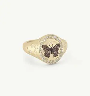 CECE JEWELLERY Earthly Delights Signet Ring - Gold