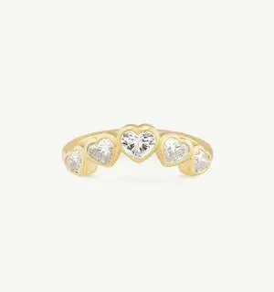 CECE JEWELLERY The Sweetheart Ring With Heart Shaped Diamonds