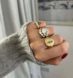 CECE JEWELLERY The Sweetheart Ring With Heart Shaped Diamonds