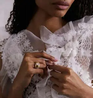 CECE JEWELLERY Secrets Of The Sea Ring With Oval Diamond