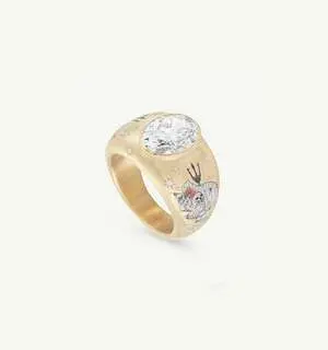 CECE JEWELLERY Secrets Of The Sea Ring With Oval Diamond