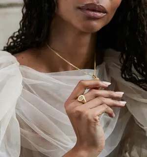 CECE JEWELLERY Warrior Ring With Enamel Lion Motif And Diamond Accents