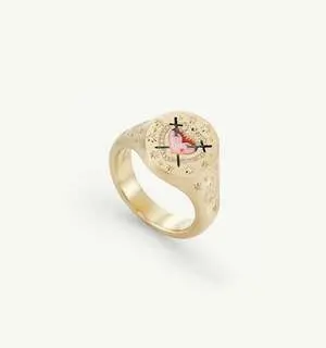 CECE JEWELLERY Heartbreaker Ring With Diamonds And Enamel
