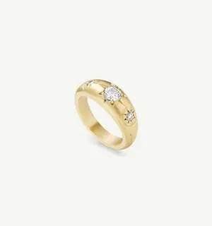 CECE JEWELLERY Crescent Moon Diamond Gypsy Ring