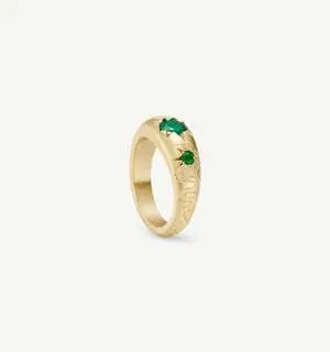 CECE JEWELLERY Emerald And Eternal Snake Ring