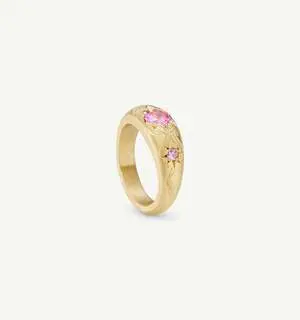 CECE JEWELLERY Lover's Bow Ring With Pink Sapphires