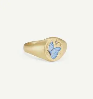 CECE JEWELLERY Butterfly & Moon Ring - Gold