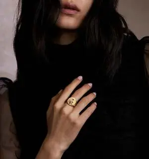 CECE JEWELLERY A Sailor's Superstition Ring With Diamonds And Enamel