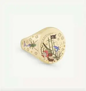 CECE JEWELLERY A Sailor's Superstition Ring With Diamonds And Enamel
