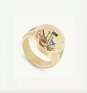 CECE JEWELLERY A Sailor's Superstition Ring With Diamonds And Enamel