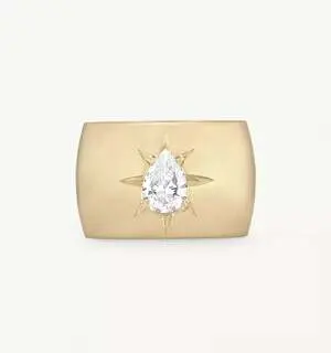 CECE JEWELLERY Come Rain Or Shine Barrel Ring With Diamond