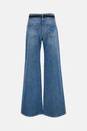 Elisabetta Franchi Palazzo Belted Jeans