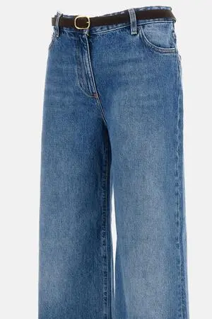 Elisabetta Franchi Palazzo Belted Jeans
