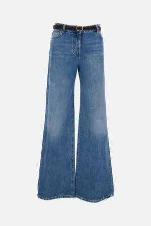 Elisabetta Franchi Palazzo Belted Jeans - Blue