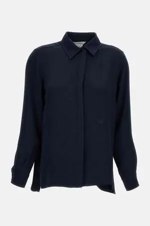 Max Mara Max Mara Crepe De Chine Shirt Blu