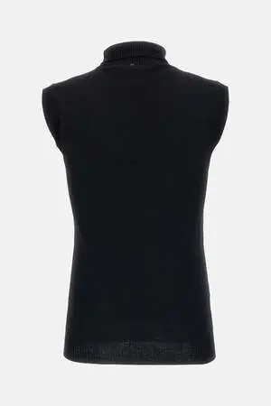 Sportmax Sleeveless High Neck Virgin Wool Gilet - Nero