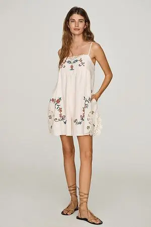 Anthropologie Len Cotton Embroidered Romper