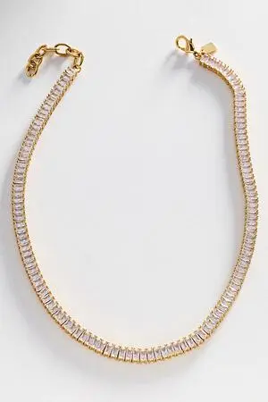 CRYSTAL HAZE Baguette Necklace Clear