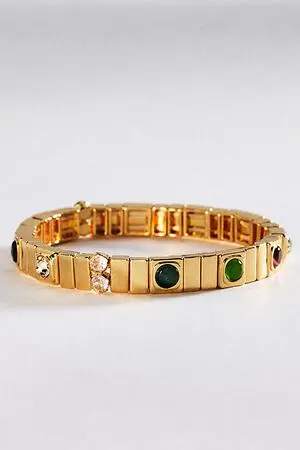 Anthropologie Gemstone Chicklet Bracelet Multi