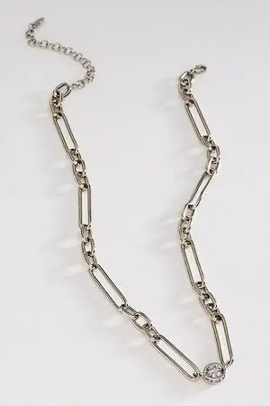 Anthropologie Mixed Crystal Necklace - Silver