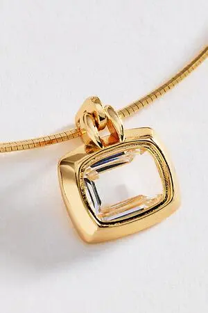 Anthropologie Gemstone Pendant Collar Necklace - Clear