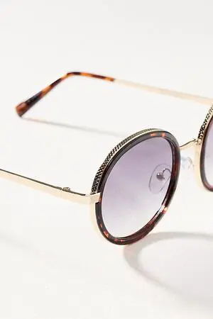Anthropologie Classic Circle Sunglasses - Tortoise