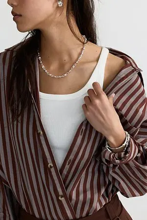 GHOST LONDON Polly Knotted Chain Necklace - Silver